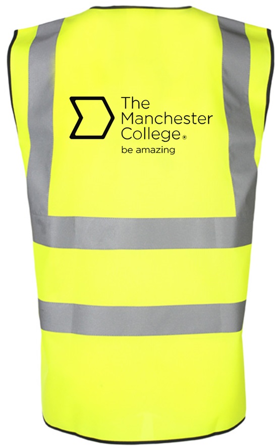 Hi Vis Vest with The Manchester College Screenprint Logo on Back - iHivis